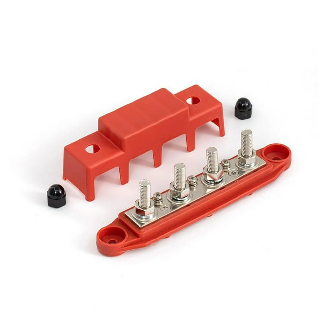 12V Power Distribution Block 250A Covered Busbar Terminal Block Binding ...