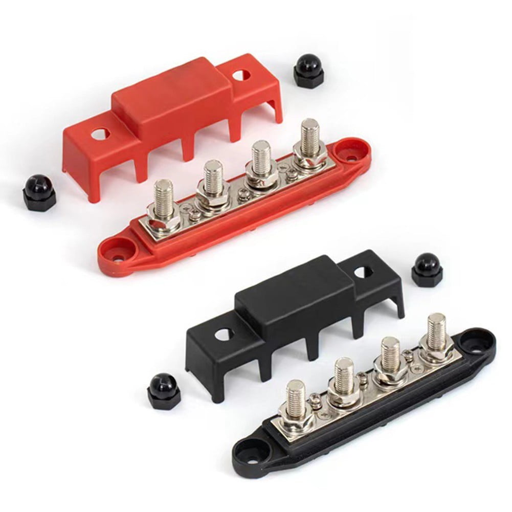 12V Power Distribution Block 250A Covered Busbar Terminal Block Binding ...