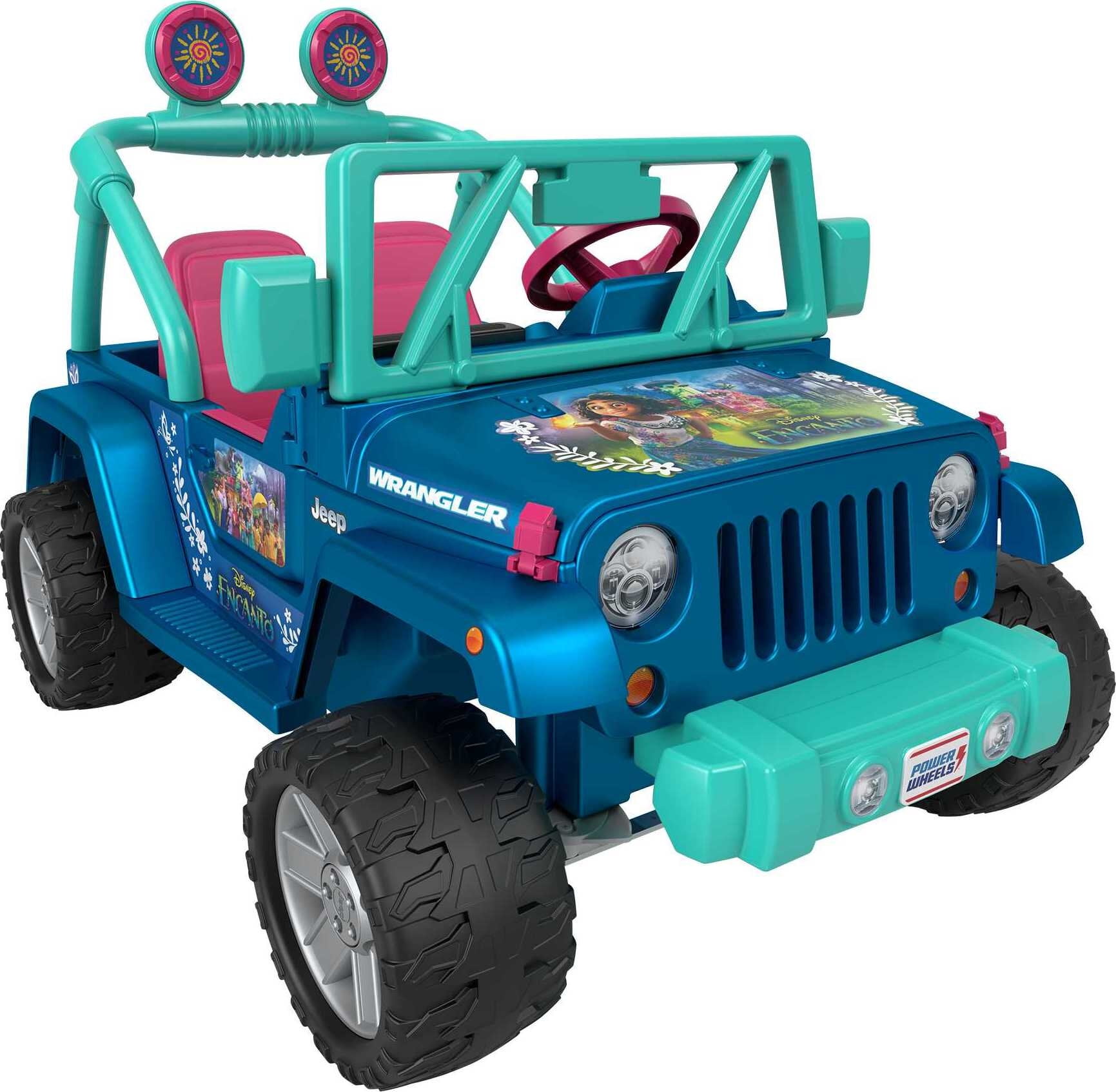 12V Power Wheels Disney Encanto Jeep Wrangler Battery-Powered Ride-On ...