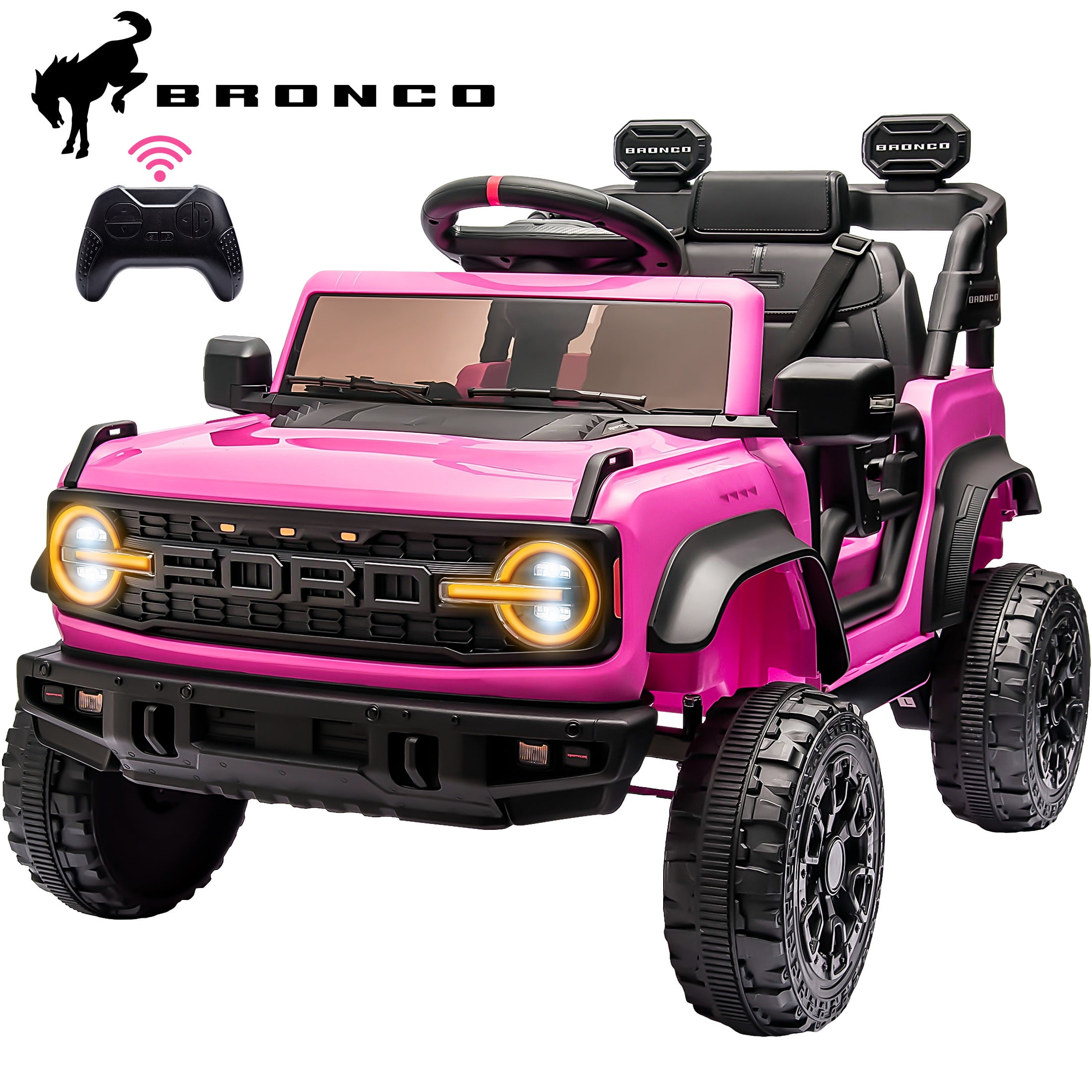 12V Powered Ride on Car, Ford Bronco Raptor Ride on Toys with Remote ...