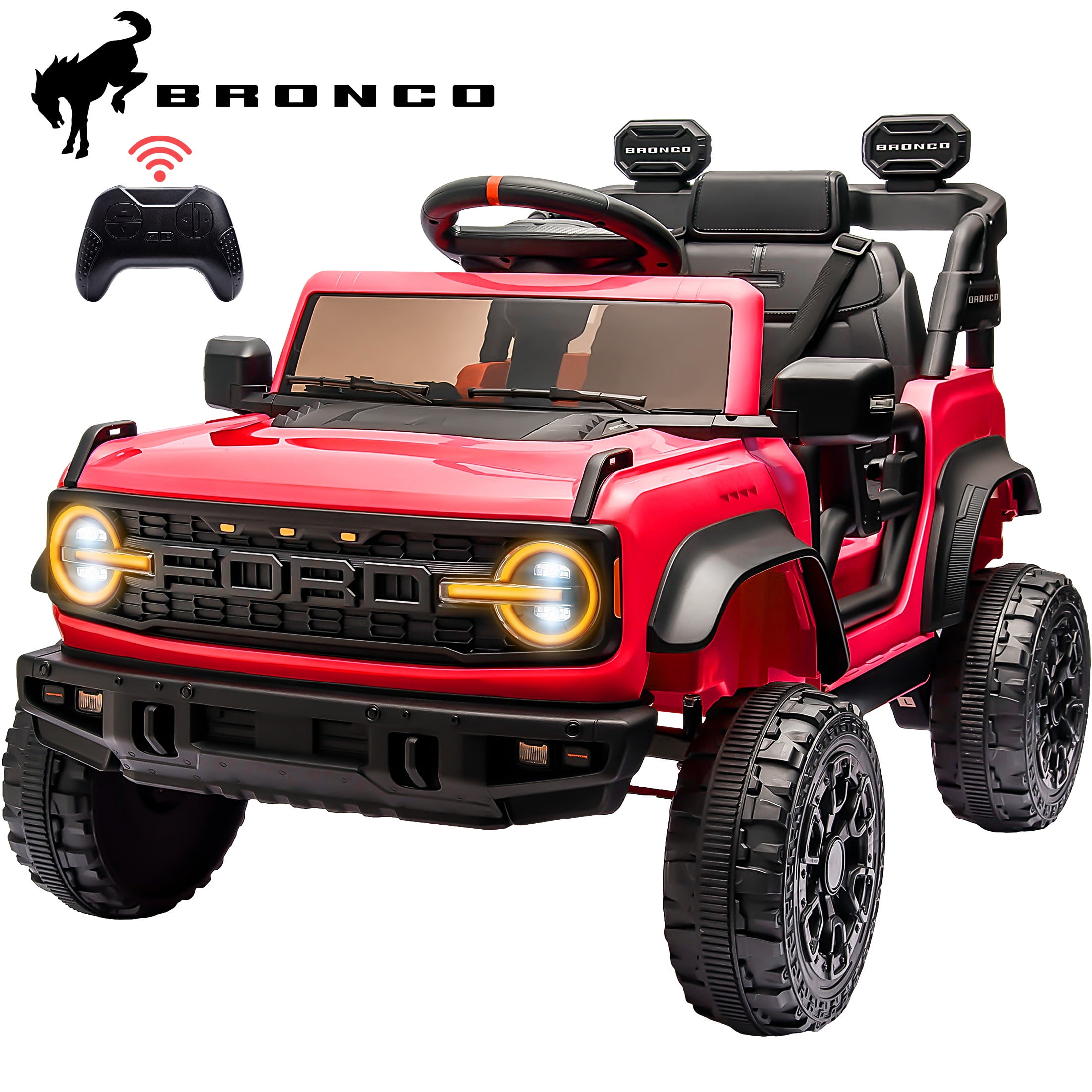 12V Powered Ride on Car, Ford Bronco Raptor Ride on Toys with Remote ...