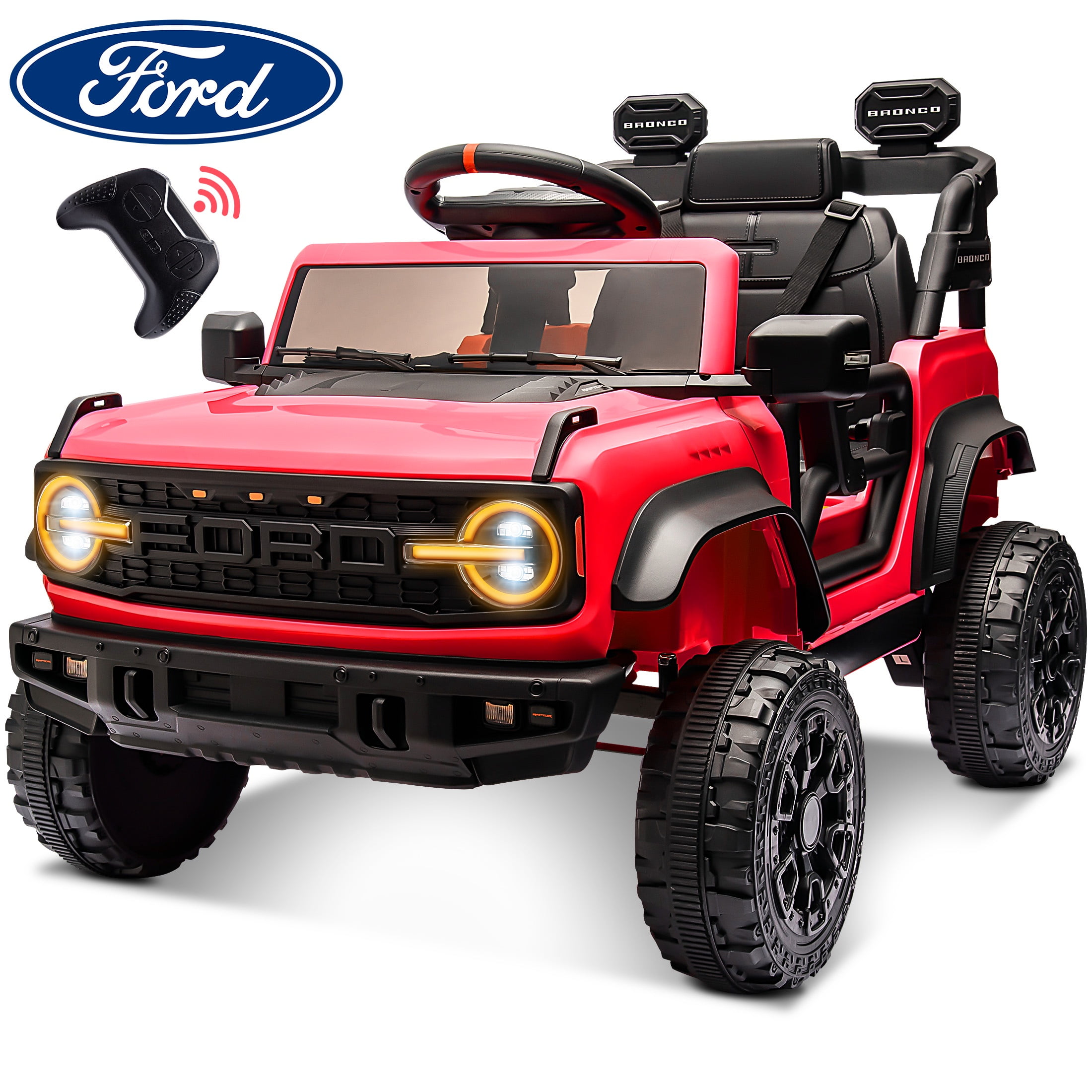 12V Powered Ride on Car Toy, Ford Bronco Raptor Kids Electric Vehicle ...
