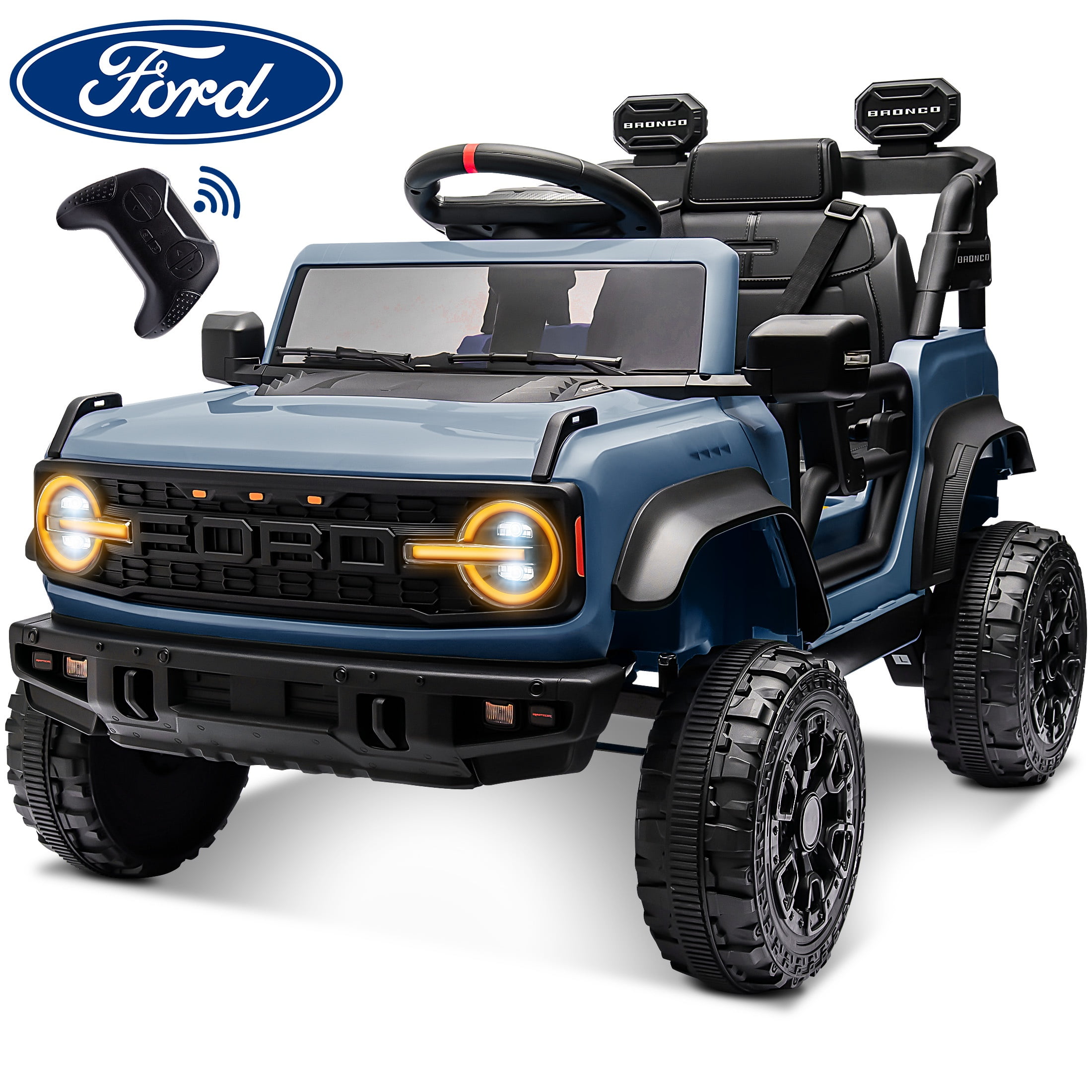 12V Powered Ride on Car Toy, Ford Bronco Raptor Kids Electric Vehicle ...