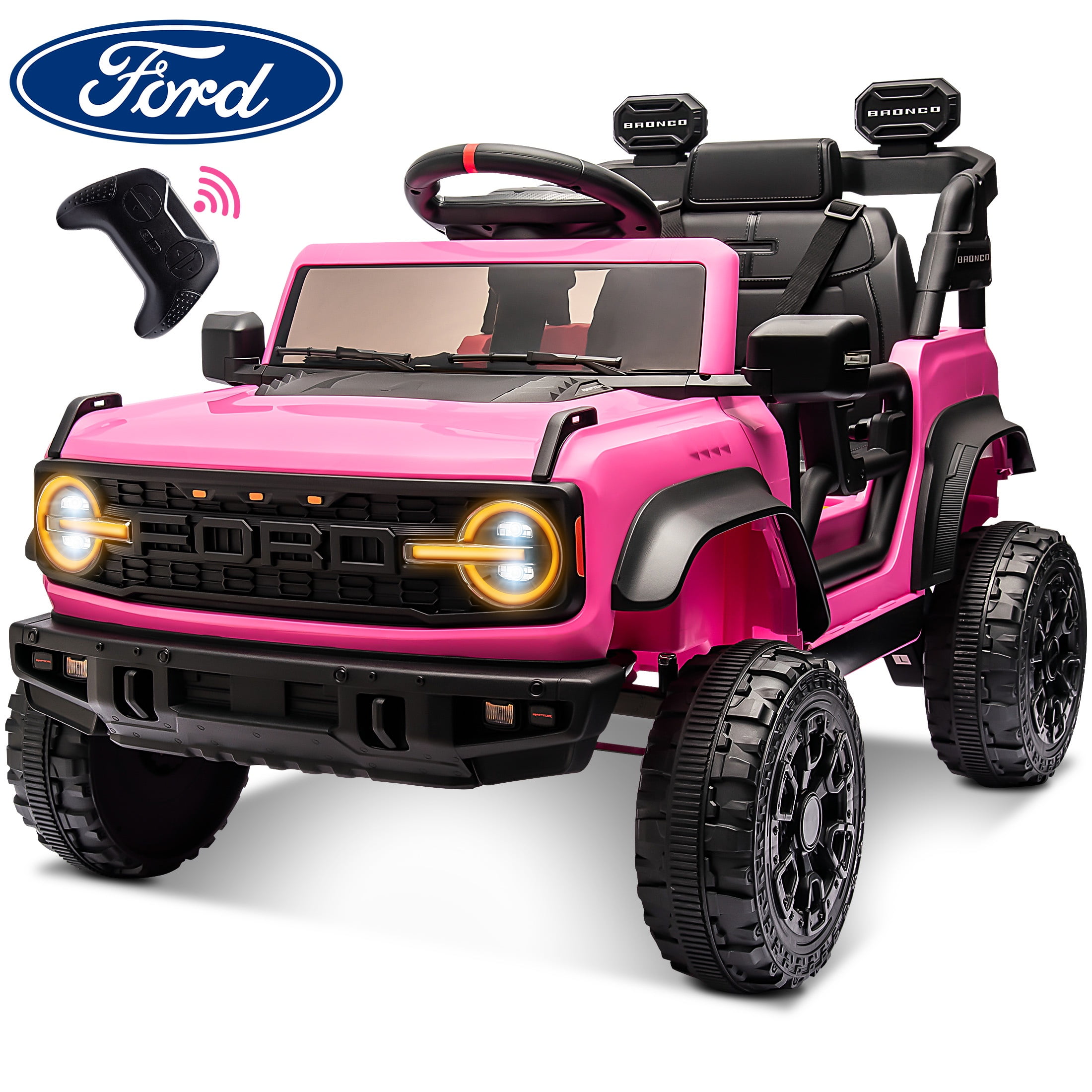 12V Powered Ride on Car Toy, Ford Bronco Raptor Kids Electric Vehicle ...