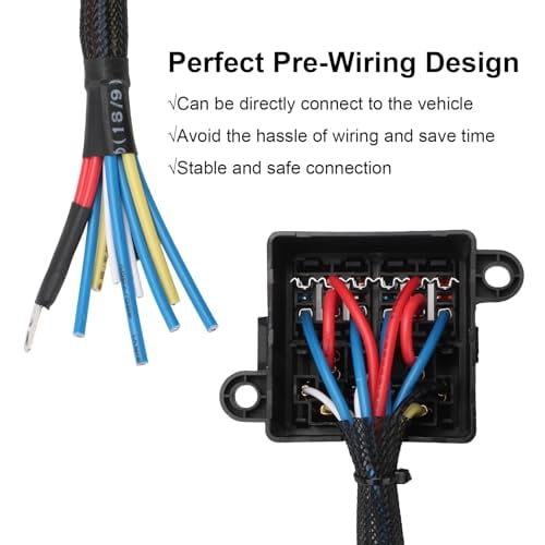 12V Pre-Wired Fuse Relay Box, 2 Relays and 6 ATC/ATO Fuses, 4-Pin 80A ...