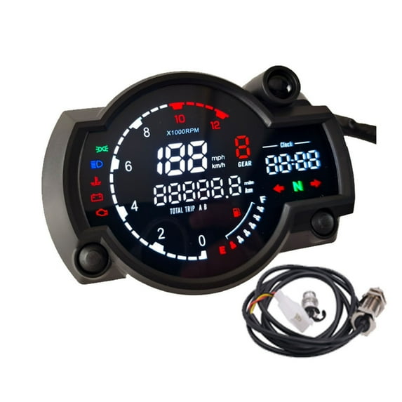 Motorbike Speedometer Instrument Cluster LCD Digital Display Speed ...