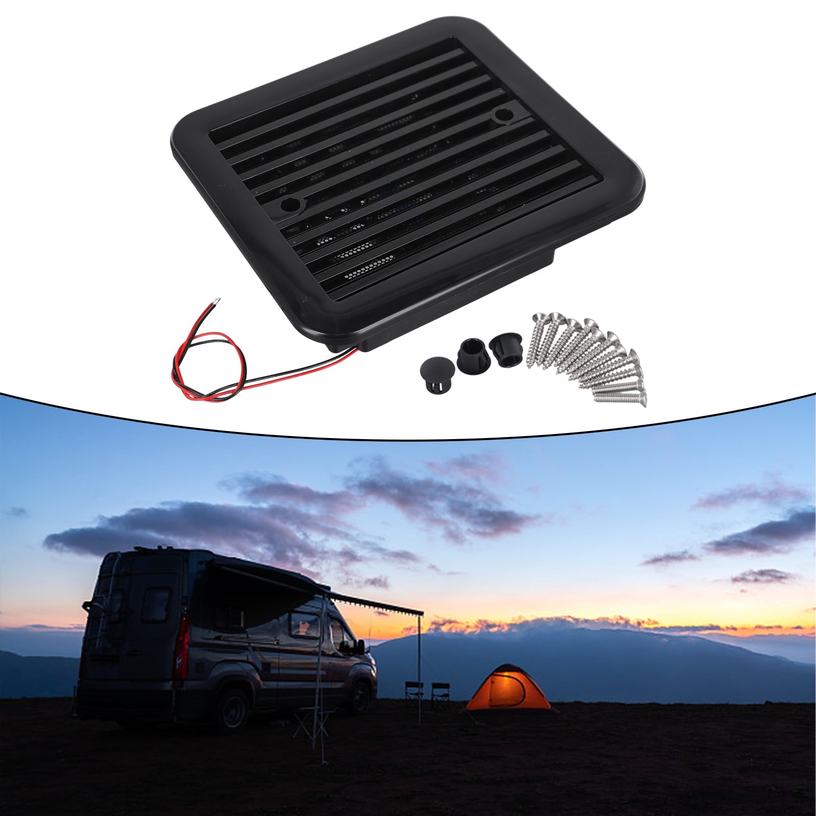 12V RV Caravan Side Air Trailer Vent Cooling Ventilation Mute Exhaust ...