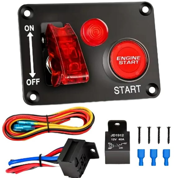 12V Racing Car Launcher Start Stop Button Ignition Light Toggle Switch ...