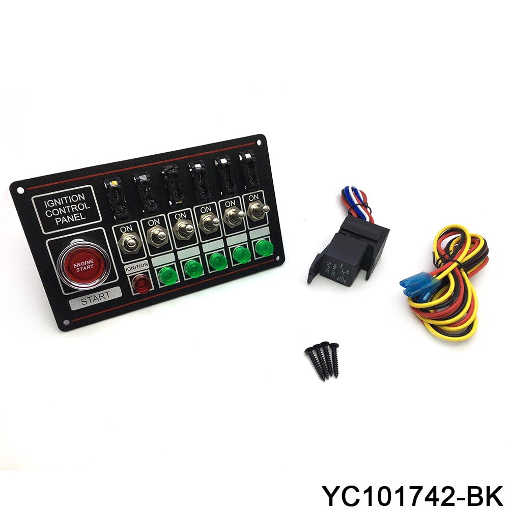 12V Racing Switch Panel Race Car Ignition Accessory Engine Start, 6 ...