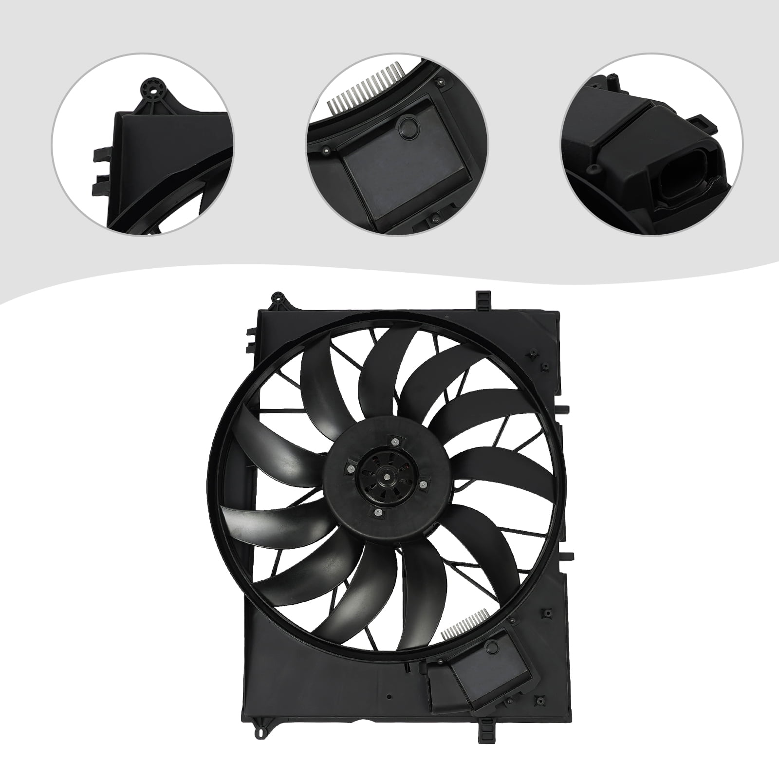 12V Radiator Cooling Fan for 2001-2012 Mercedes-Benz, 850W Power, 11 ...