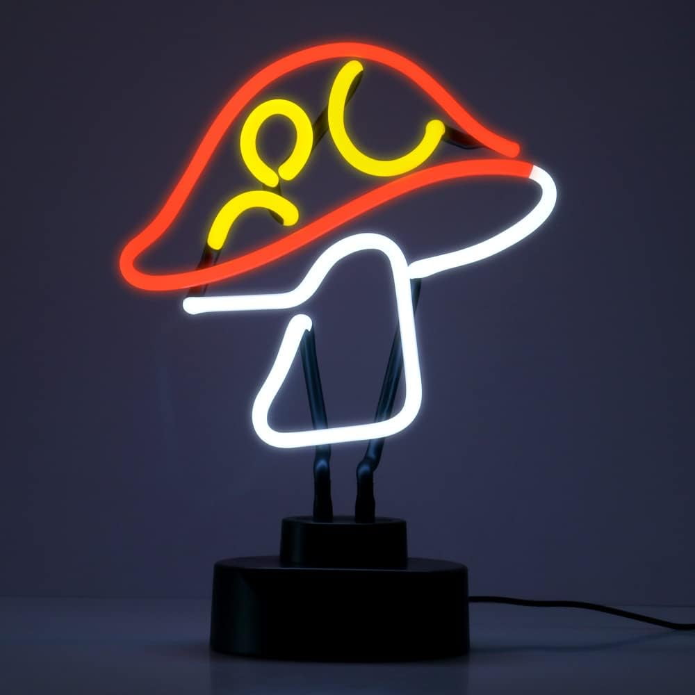 12V Real Glass Tube Neon Light Sculpture, Mushroom Neon Sign Desktop ...