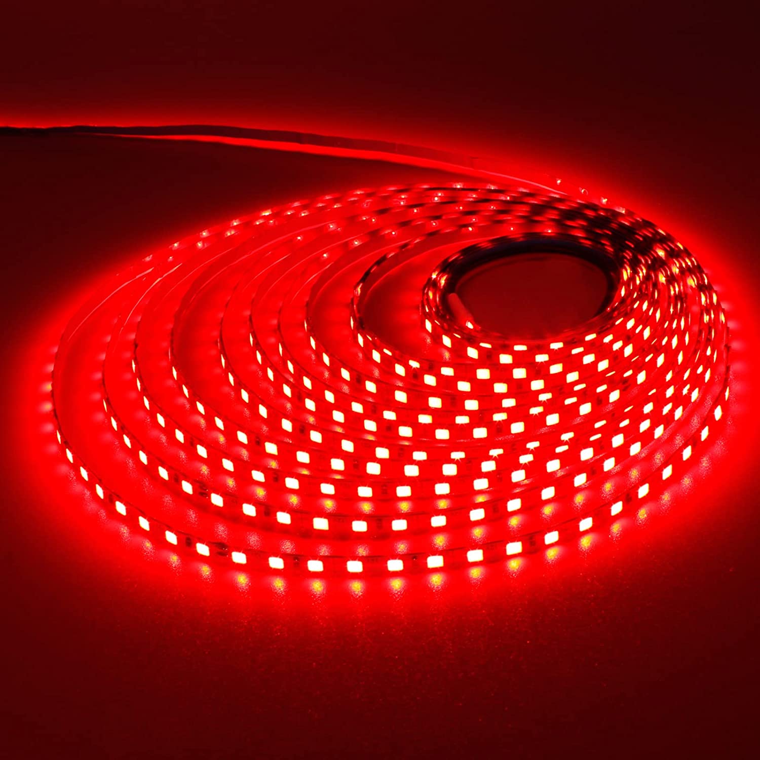 12V Red LED Strip Lights Narrow 4mm Width Super Thin 16.4ft/5M 600LEDs SMD2835 Self Adhesive ...