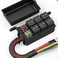12V Relay Box 6 Way ,12 AWG Pre-Wired Waterproof Relay Box 6 Slot ATC ...