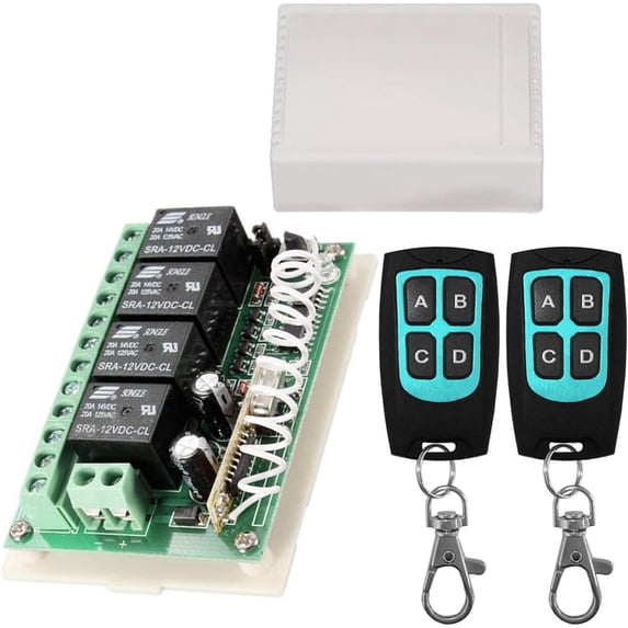 12V Relay Remote Switch Wireless RF Remote Control Switch 4 Channel ...