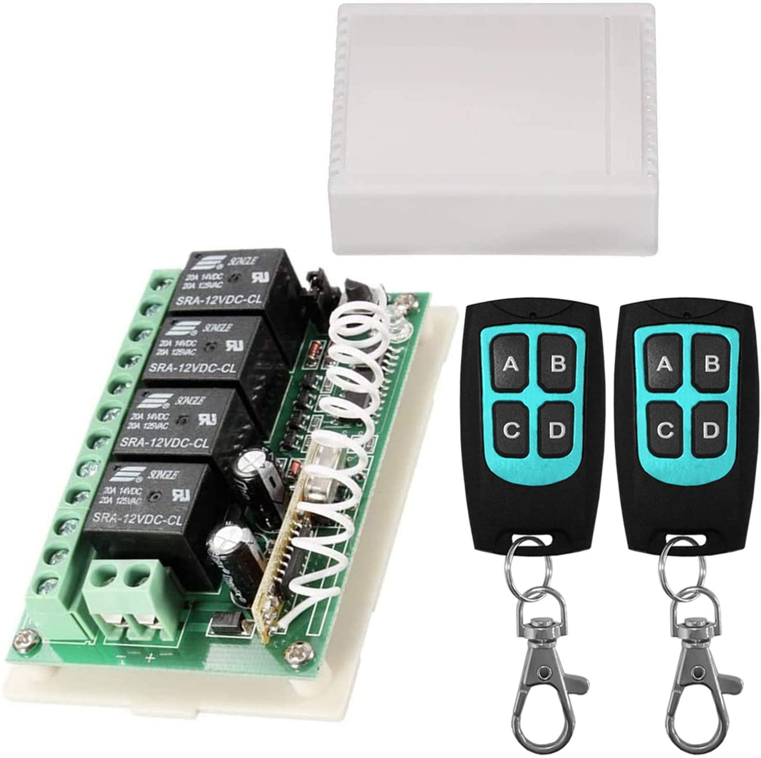 12V Relay Remote Switch Wireless RF Remote Control Switch 4 Channel ...