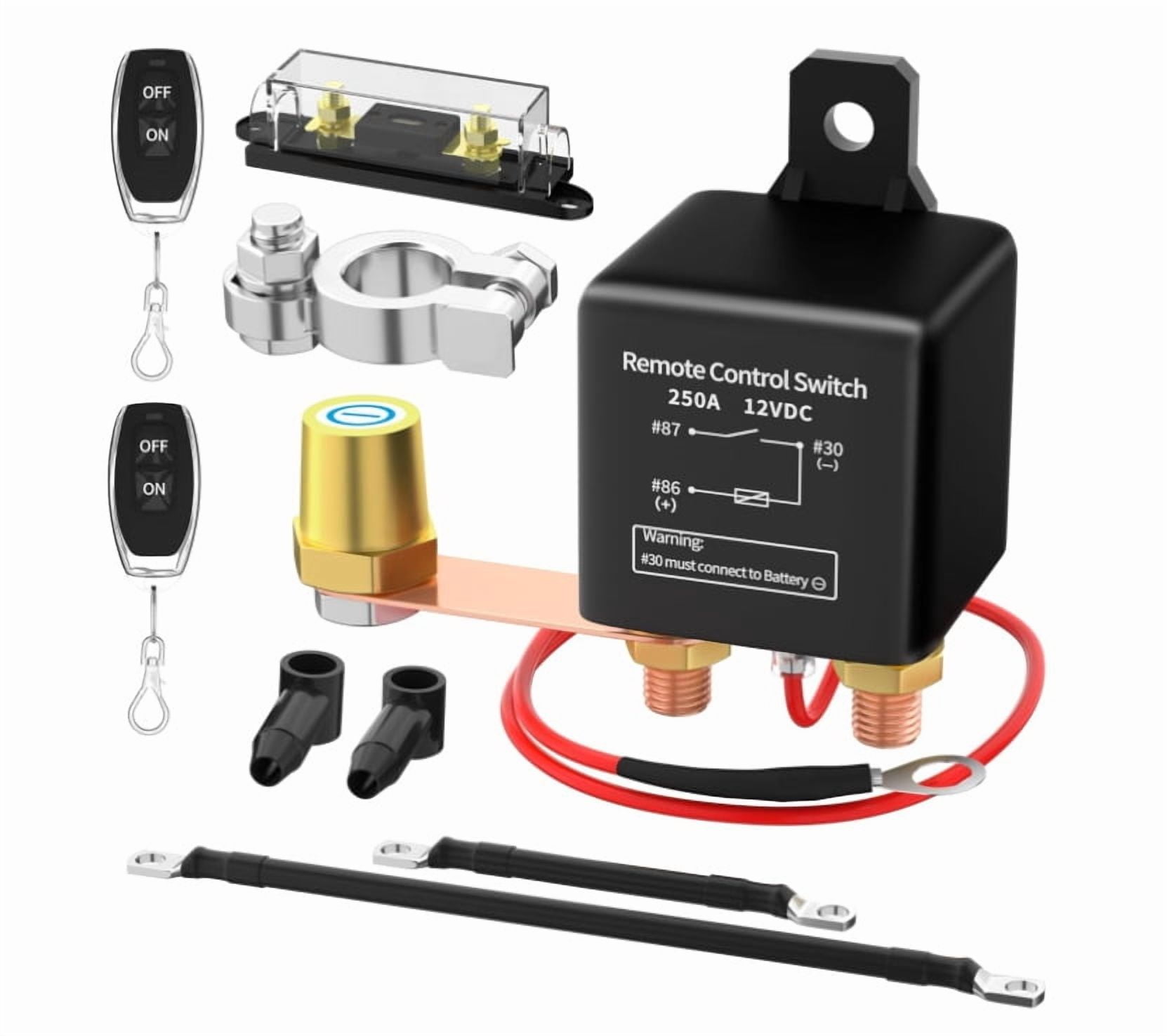 12V Remote Battery Disconnect Switch Kill Switch 250A Anti-Theft Remote ...