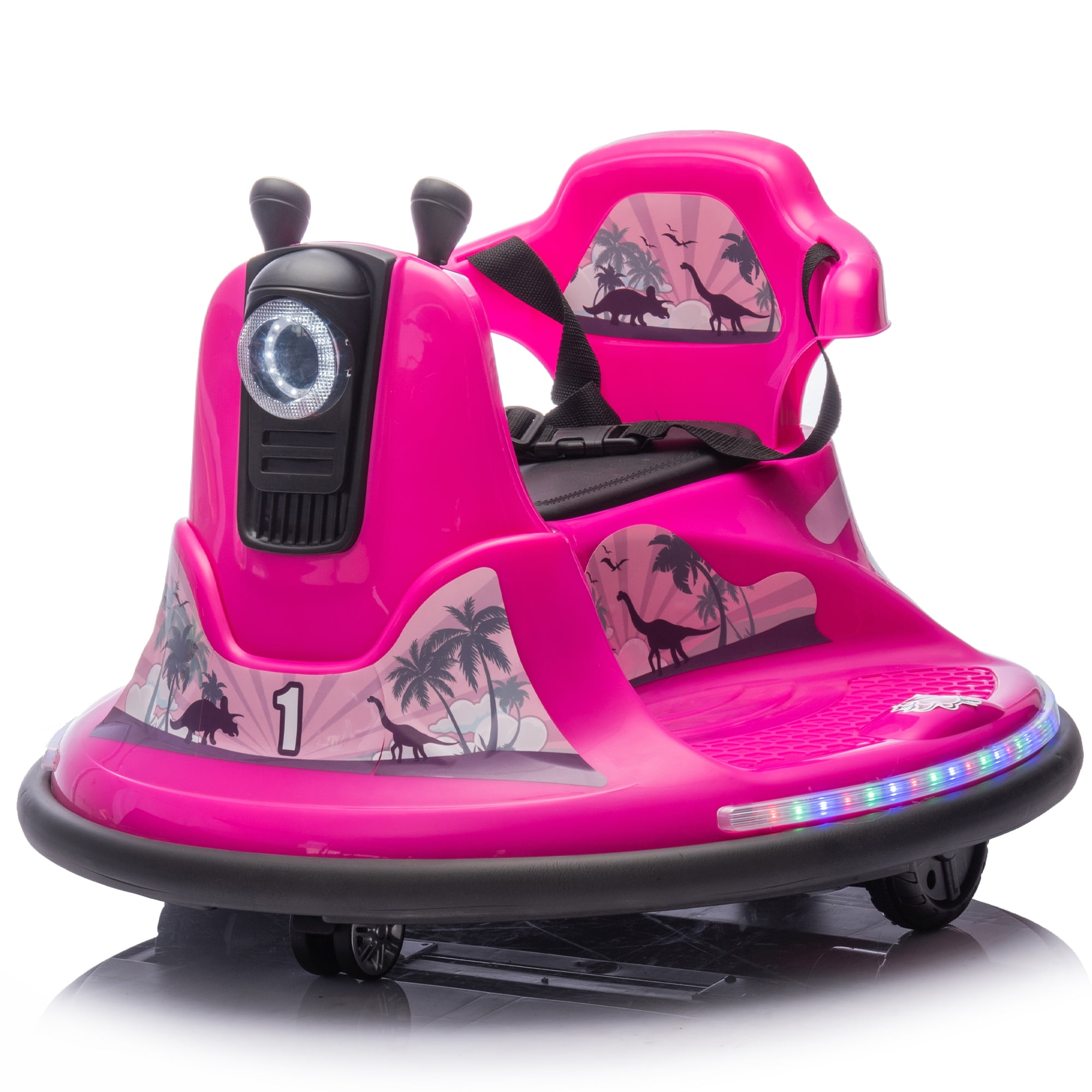 12V Ride On Bumper car W/Parents control,Rotate 360 degrees,Two-handed ...