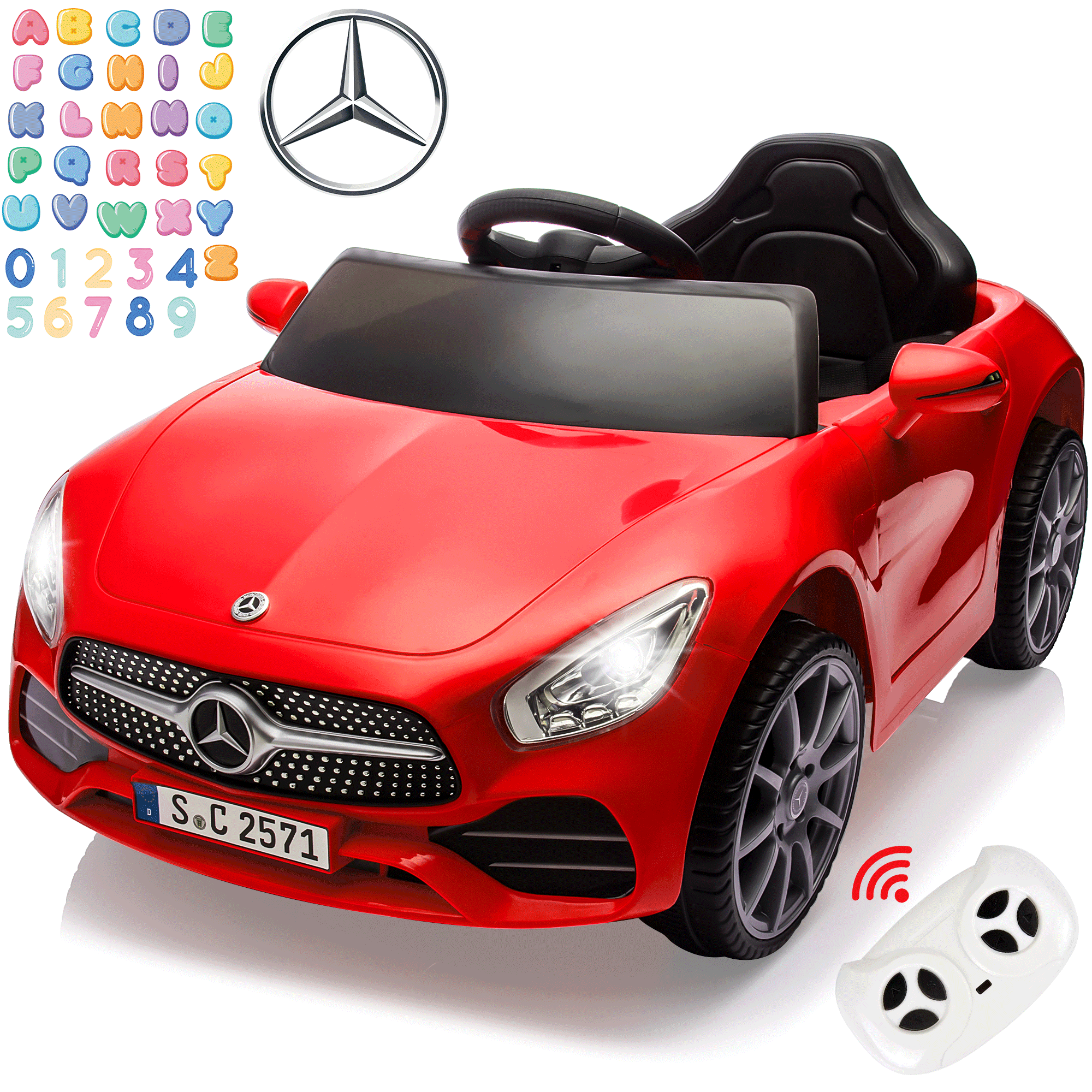 12V Ride on Car Toys, Licensed Mercedes Ride on Car with Remote Control ...