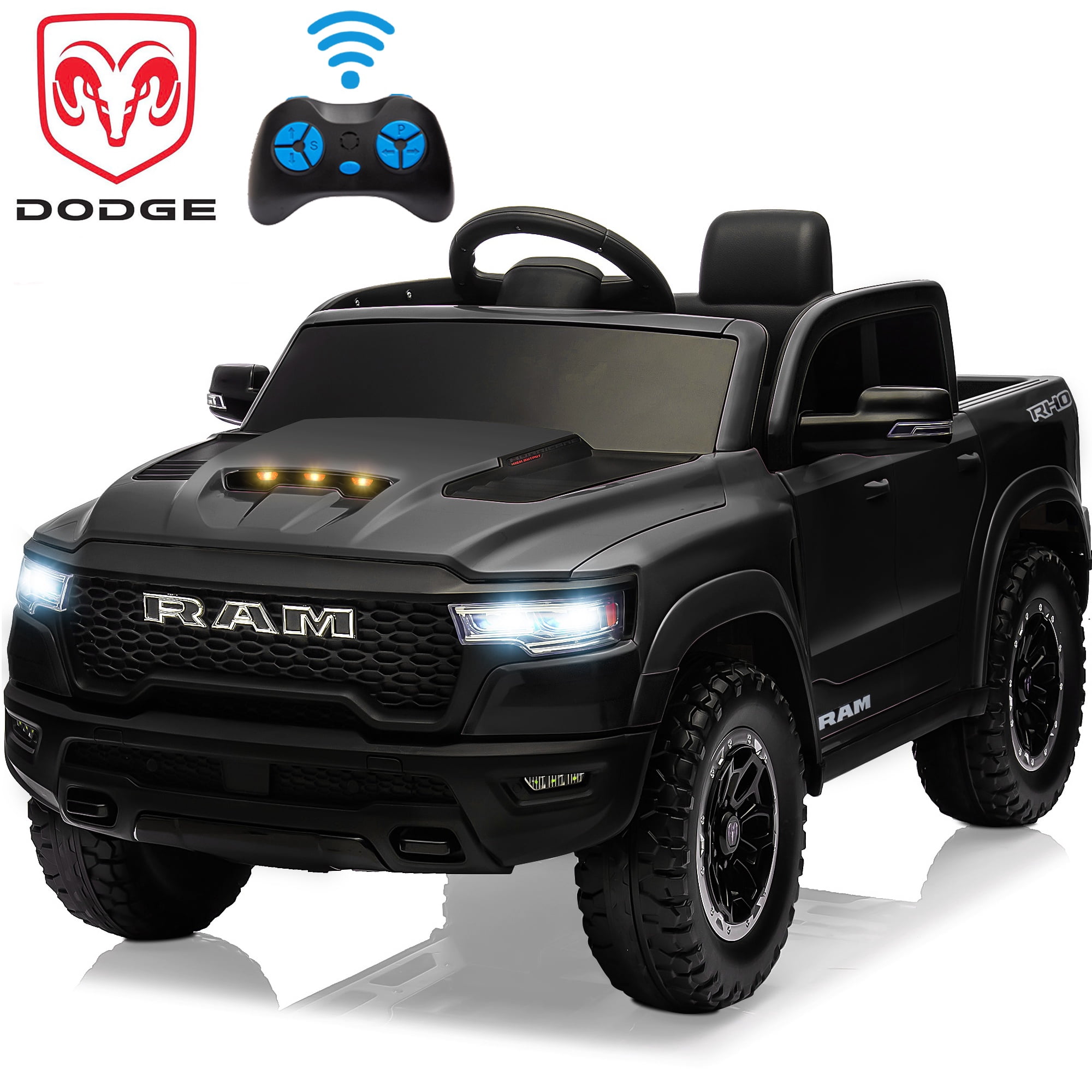 12V Ride on Cars with Remote Control, Licensed RAM 1500 Kids Ride on ...
