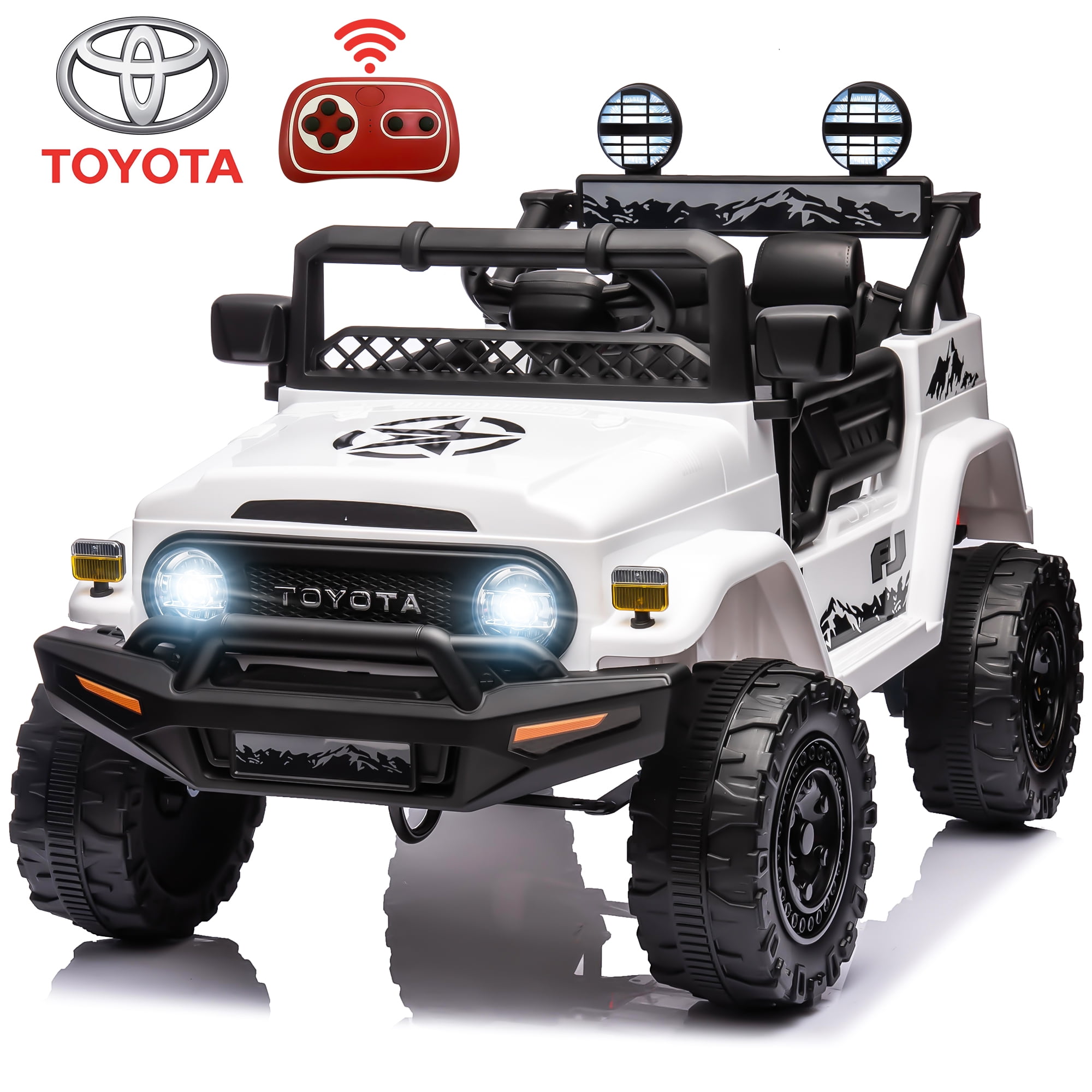 Toyota FJ Cruiser 12V Kids Ride-On Car with Remote Control, Bluetooth ...