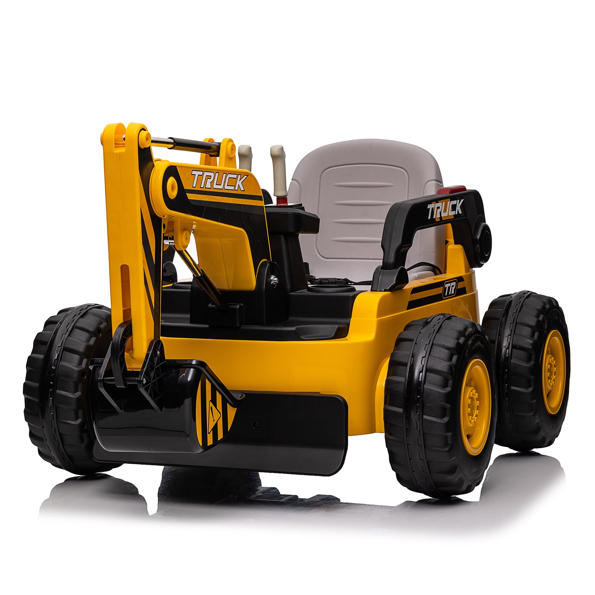 Shininglove 12V Ride on Excavator, 4x75W Ride on Car w/ Remote Control ...