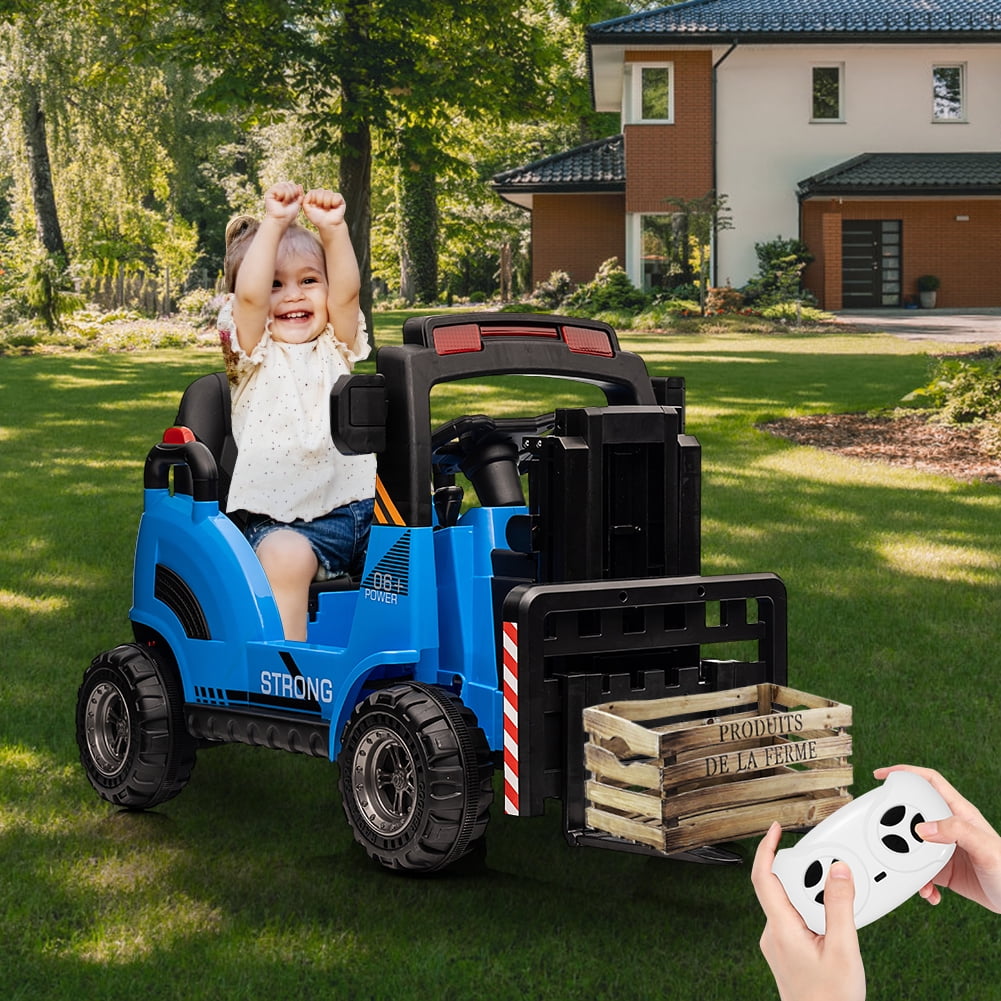 12V Ride on Forklift Car, Electric Ride On Construction Car with Remote ...