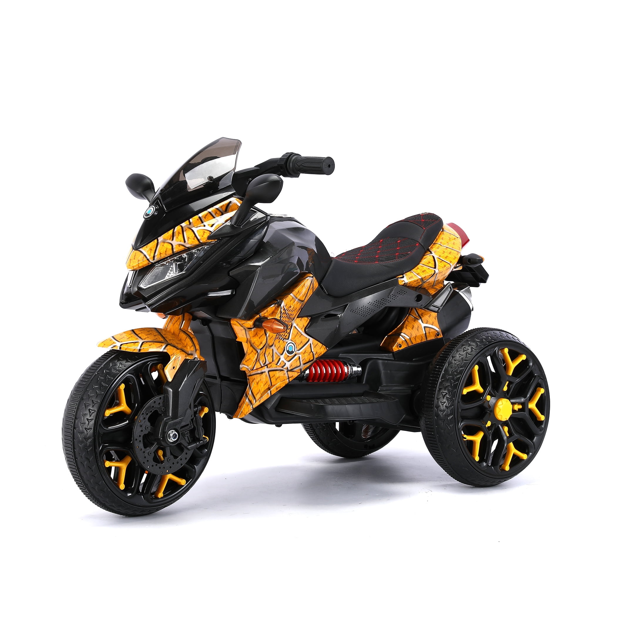 12V Ride-On Motorcycle,Powered 3 Wheelers,with PU seat Training Wheels/manual throttle/ drive by ...