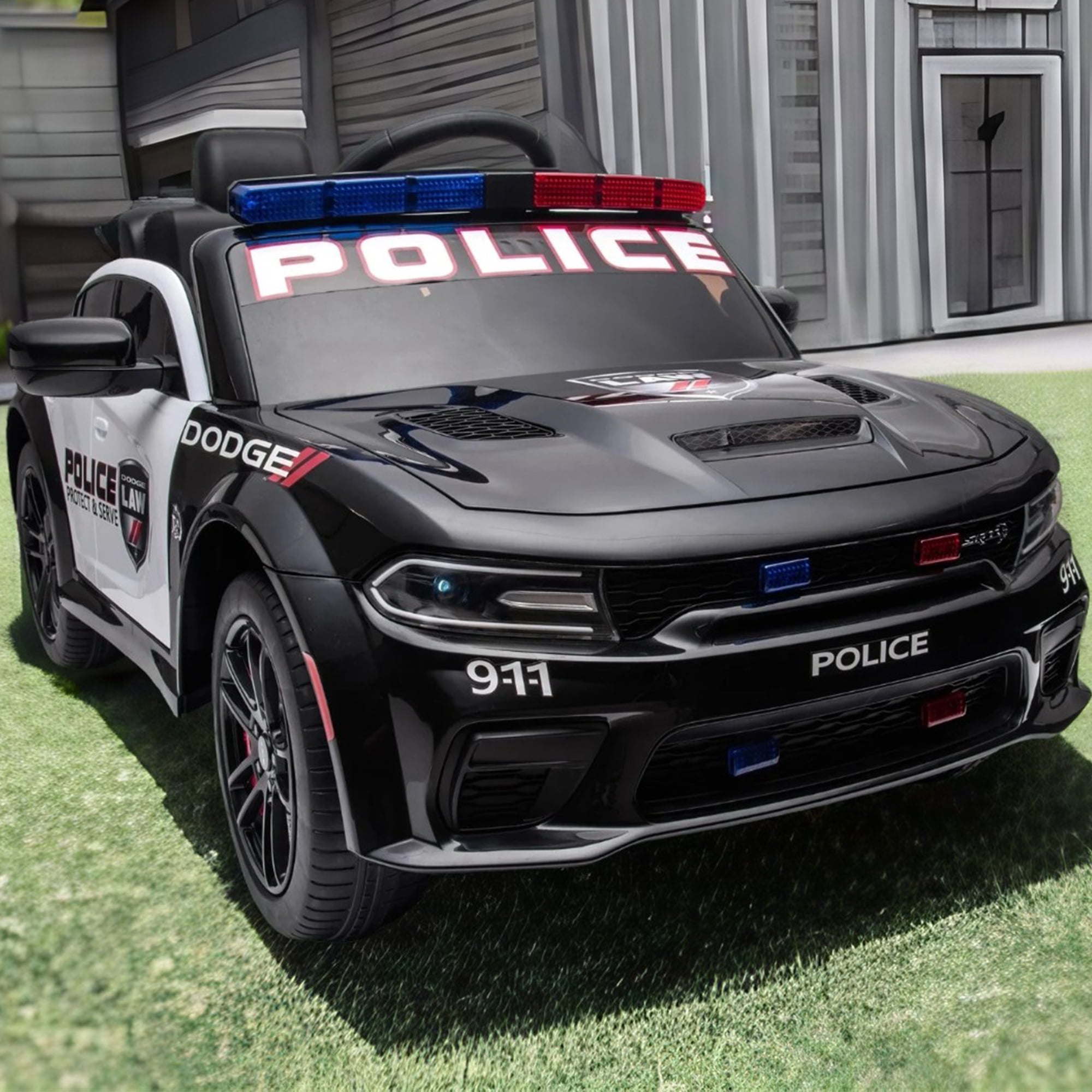 12V Ride on Police Car with Remote Control, Licensed Dodge Charger ...