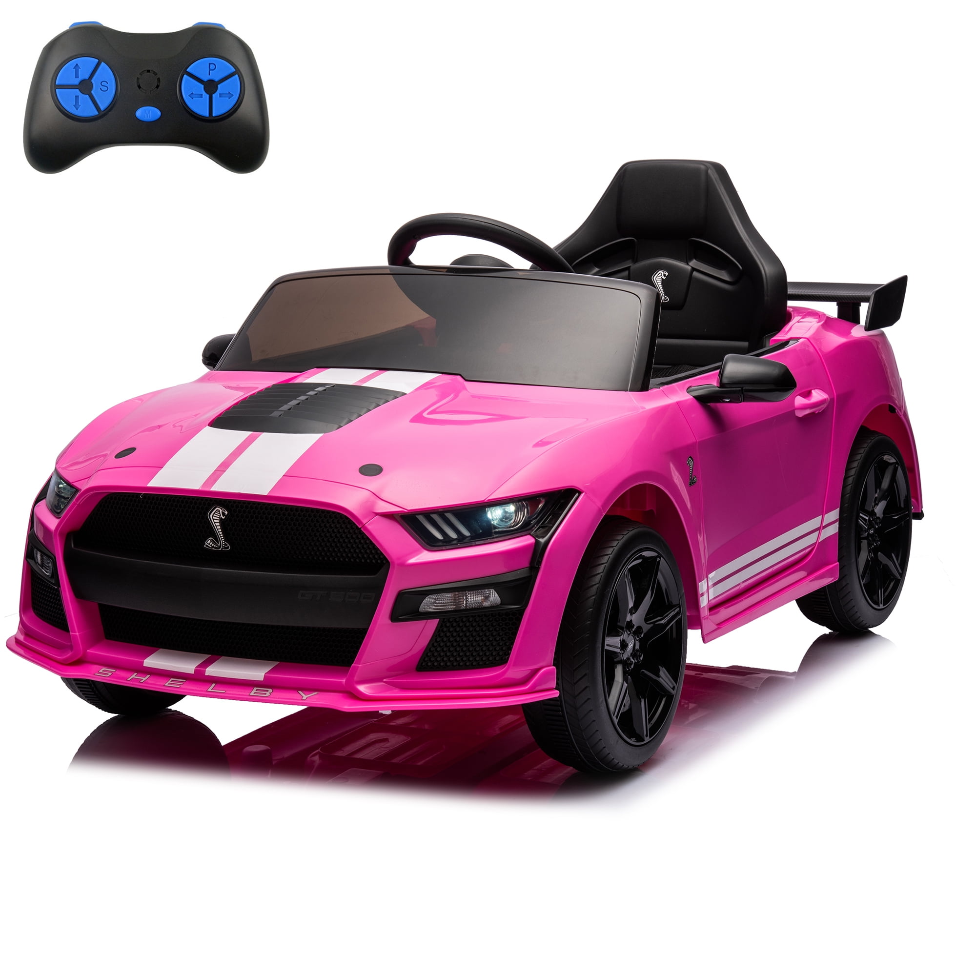 12V Ride on Toys Cars for Kids with Remote Control, Ford Mustang Shelby ...