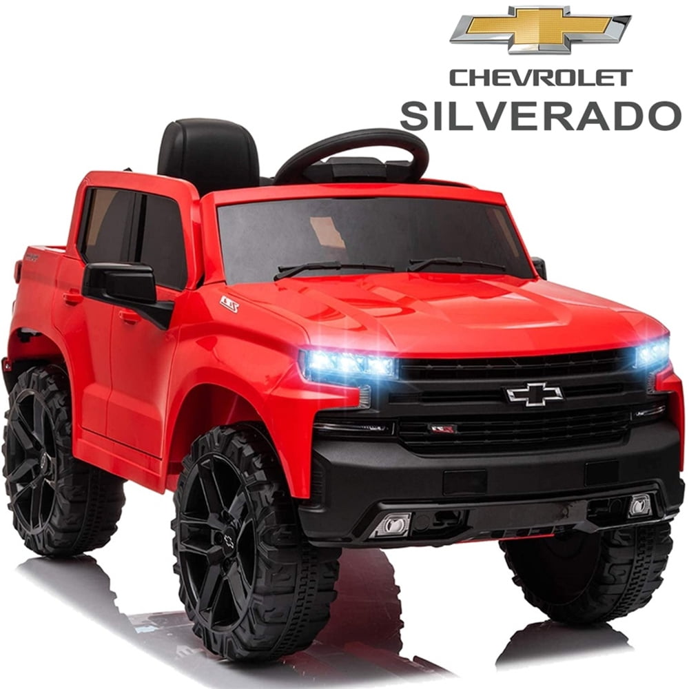 12V Ride on Truck, Chevrolet Silverado Kids Ride on Cars with Remote ...
