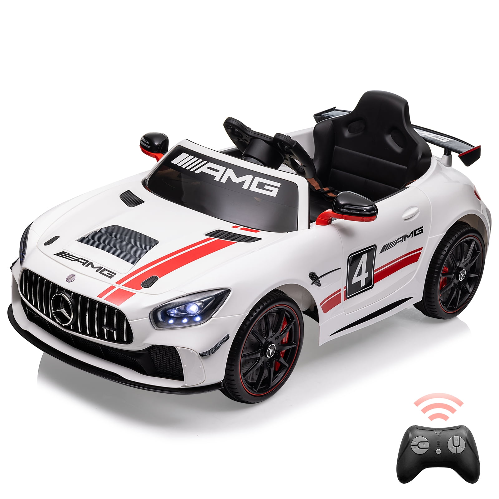 12V Ride on Car for Kids, Licensed Benz AMG Electric Vehicles Battery ...