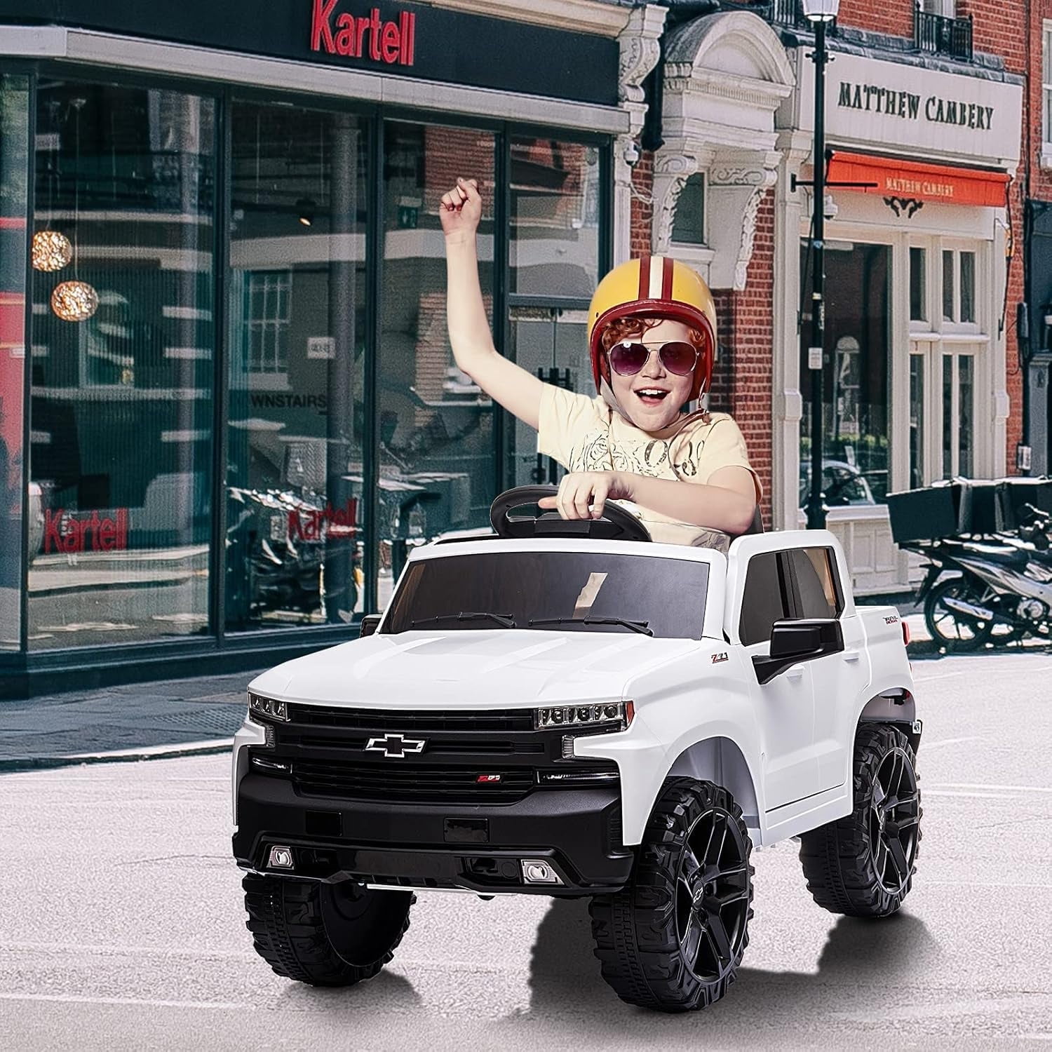 12V Ride on Car with Remote Control, Battery Powered Kids Ride On Truck ...