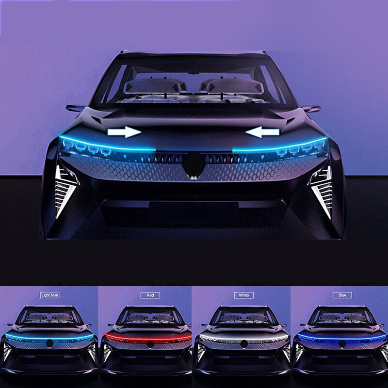 12V Scanning Lighting Daytime Running Car Hood Light Bar Waterproof ...