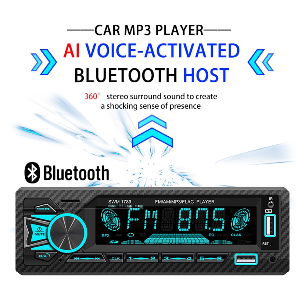 Eaglerich 12V Single Din Car Stereo, Bluetooth MP3 Player, FM AM Radio ...