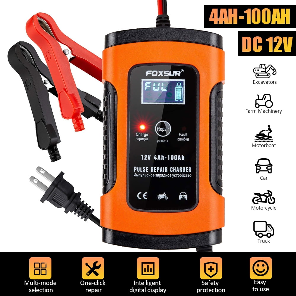 12V Smart Automatic Battery Charger Maintainer for Motorcycle Car ...