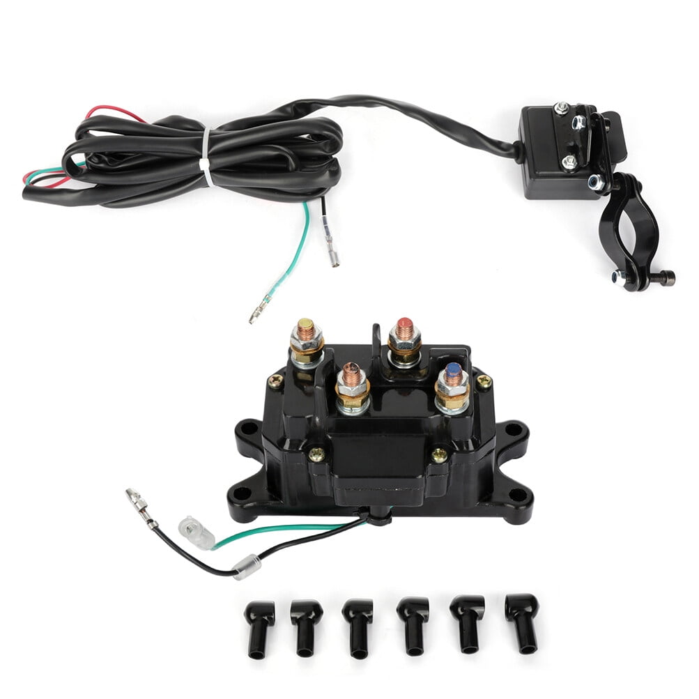 12V Solenoid Relay Contactor and Winch Rocker Thumb Switch Combo Set ...