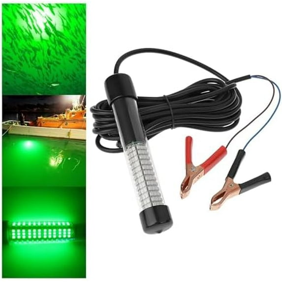 12V Submersible Fishing Light, 2000LM Underwater Green Fish Attractants ...