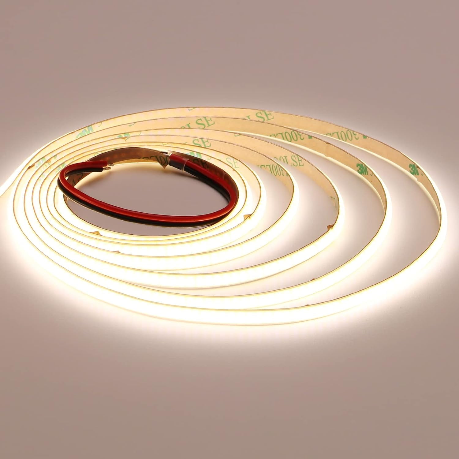 12V Thin 5mm COB LED Strip Light 4000K Natural White 16.4ft Bright ...