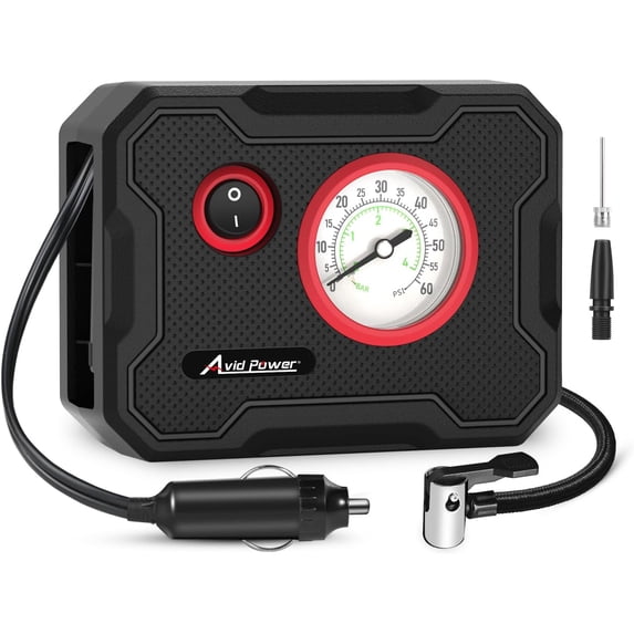 12V Tire Inflator Portable Air Compressor, Portable Car Air Pump w ...