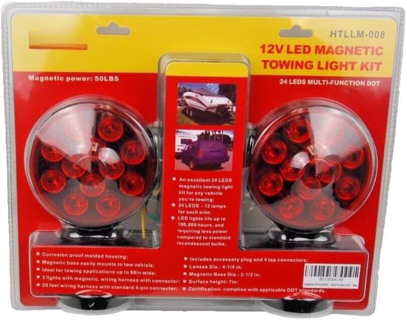 12V Towing Trailer Light Kit - 24- Multi-Function Stop/Tail/Turn Lights ...