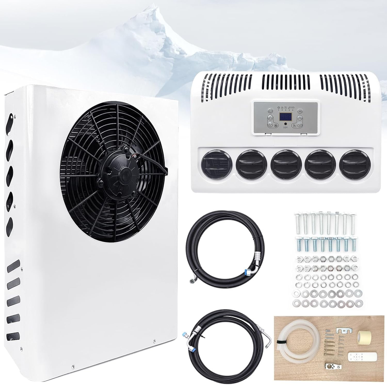 12V Truck Cab Air Conditioner Split ac Kit Universal 12 Volts Electric ...