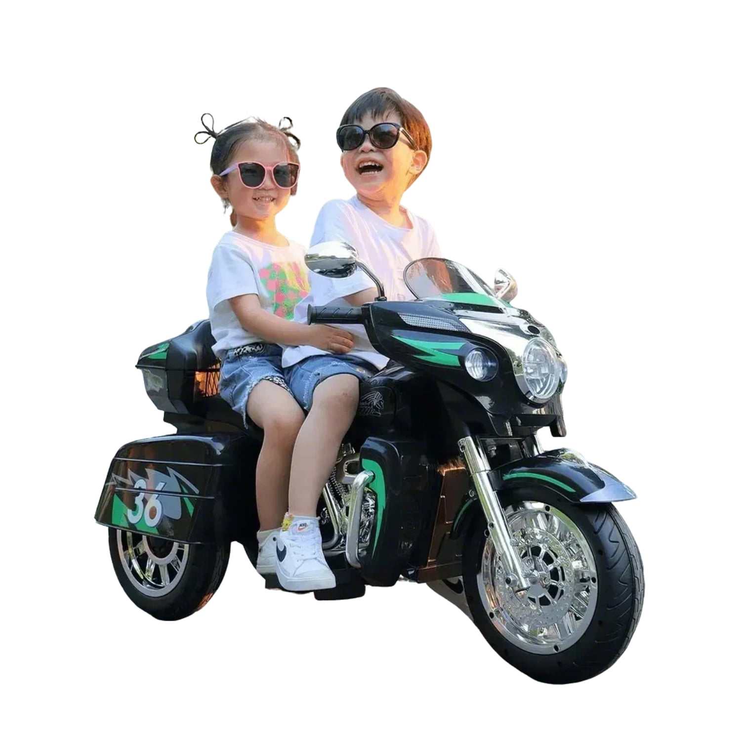 12V Two Seat Ride On Motorcycle for Kids, Dual Motor Kids Electric ...