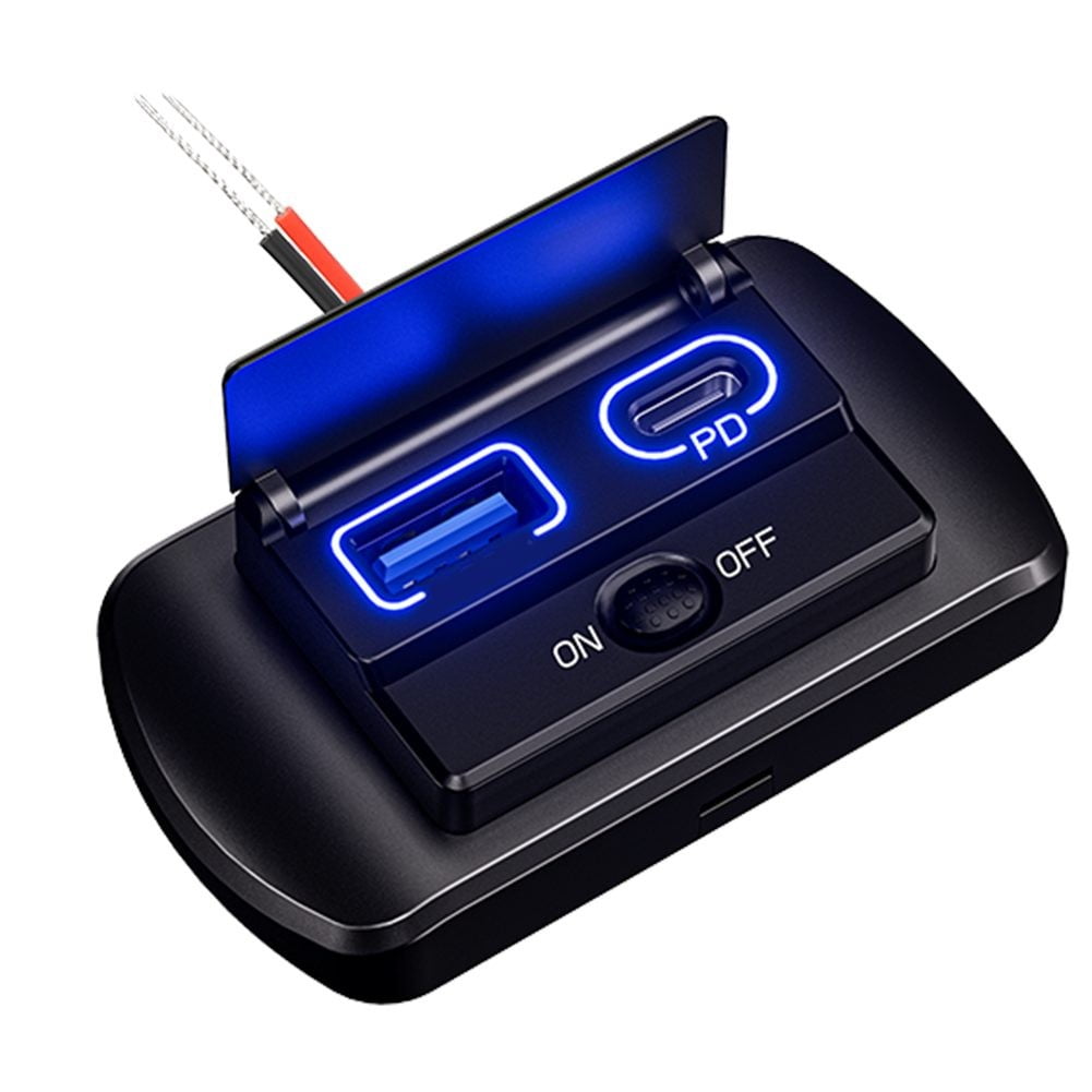 12V USB Car Charging Adapter Panel Wall Mount Double USB Port Car Fast ...