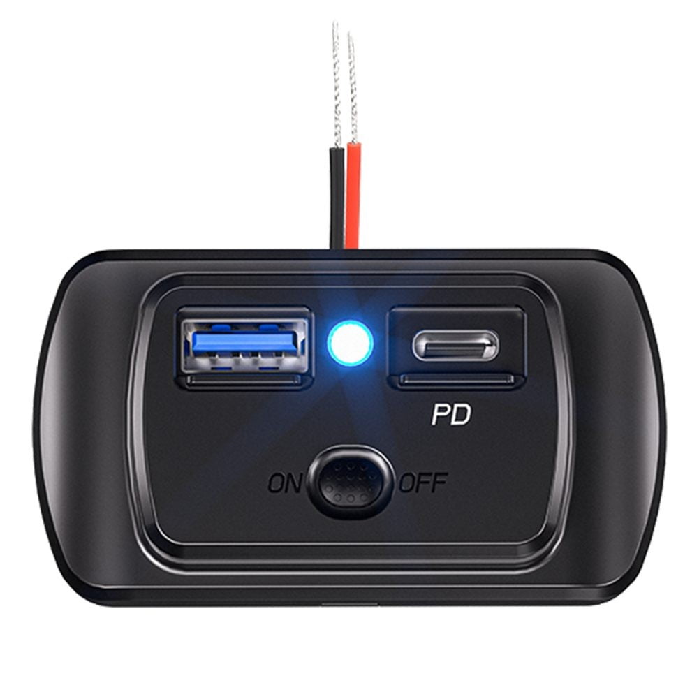 12V USB Car Charging Adapter Panel Wall Mount Double USB Port Car Fast ...