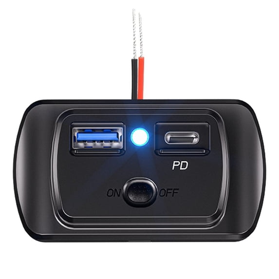 12V USB Car Charging Adapter Panel Wall Mount Double USB Port Car Fast ...