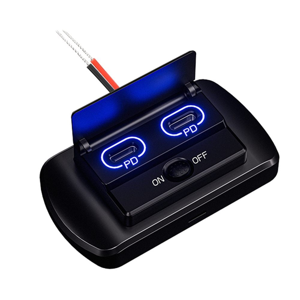 12V USB Car Charging Adapter Panel Wall Mount Double USB Port Car Fast ...