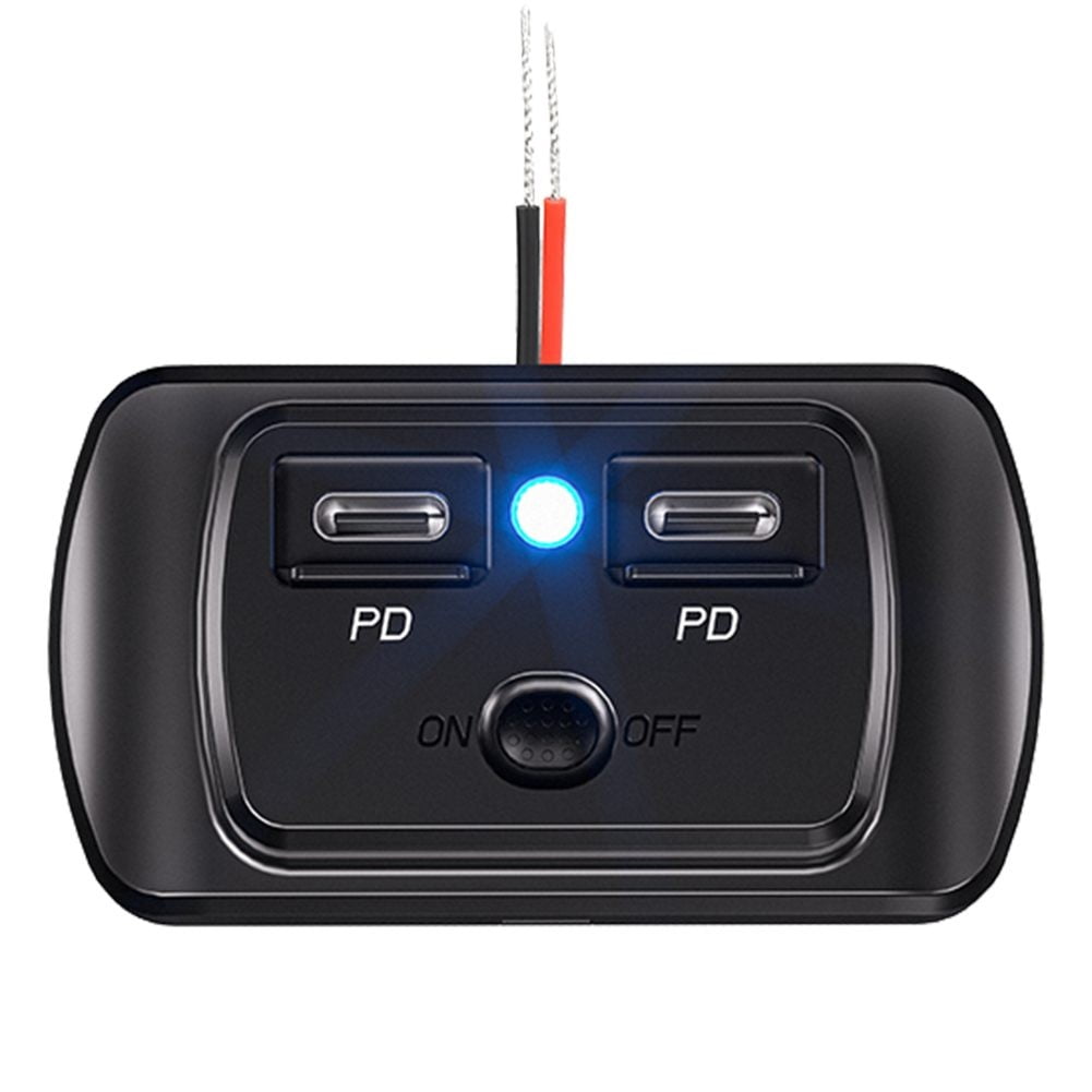 12V USB Car Charging Adapter Panel Wall Mount Double USB Port Car Fast ...