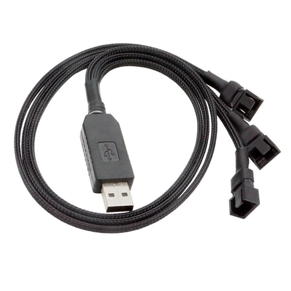 12V USB Fan Power Adapter Cable 1 to 3 Step-Up Power Adapter Cable for ...