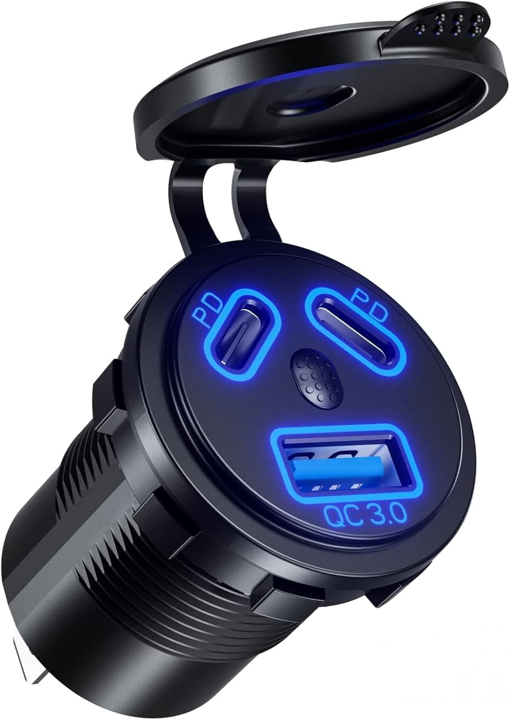 12V USB Outlet Car Charge, 108W Super Fast Dual PD3.0 & QC3.0 3-Port ...