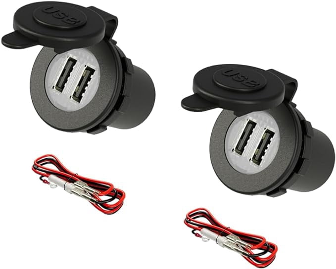 12V USB Outlet Dual Cigarette Lighter Adapters Socket for Cars, DAMAVO ...